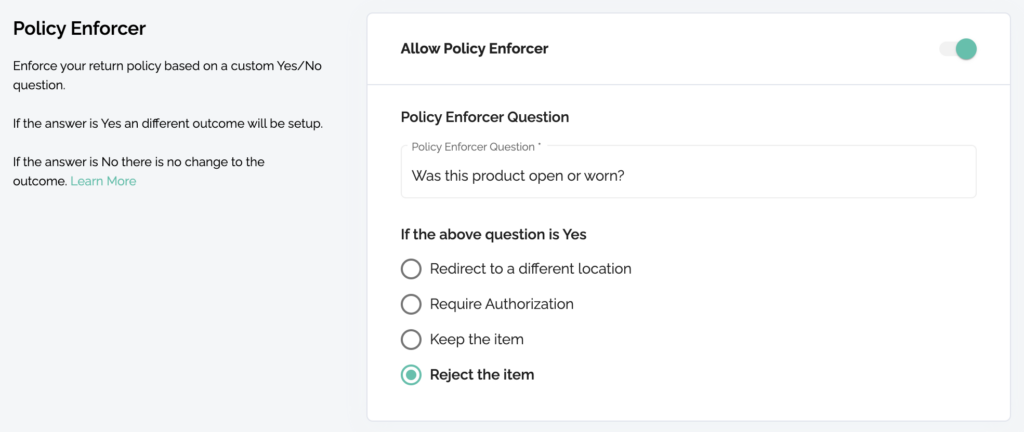 Return Policy: Do not accept returns for used products