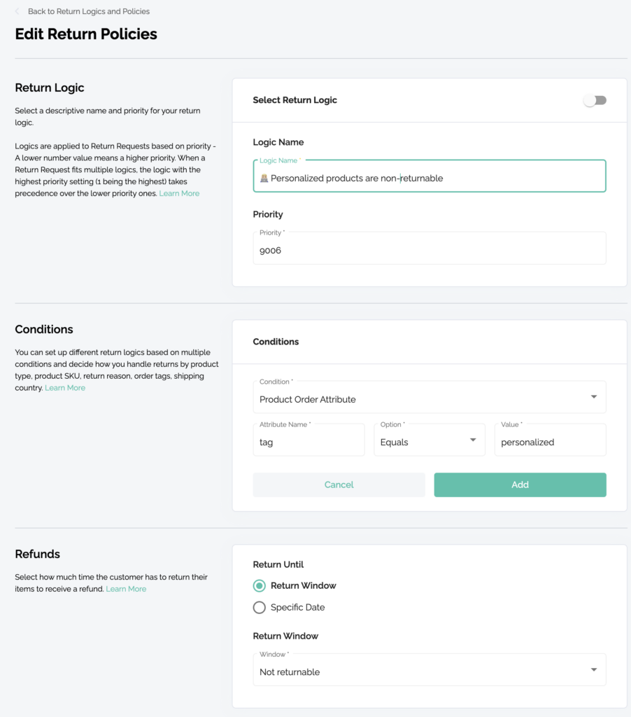 Return Policy: Personalized products are non-returnable