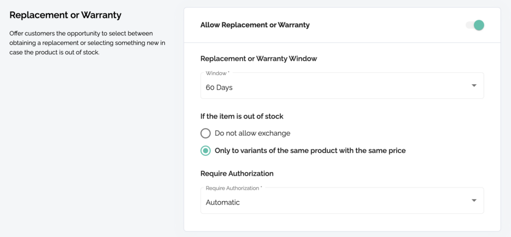 Return Policy to Reship/Replace a damaged product